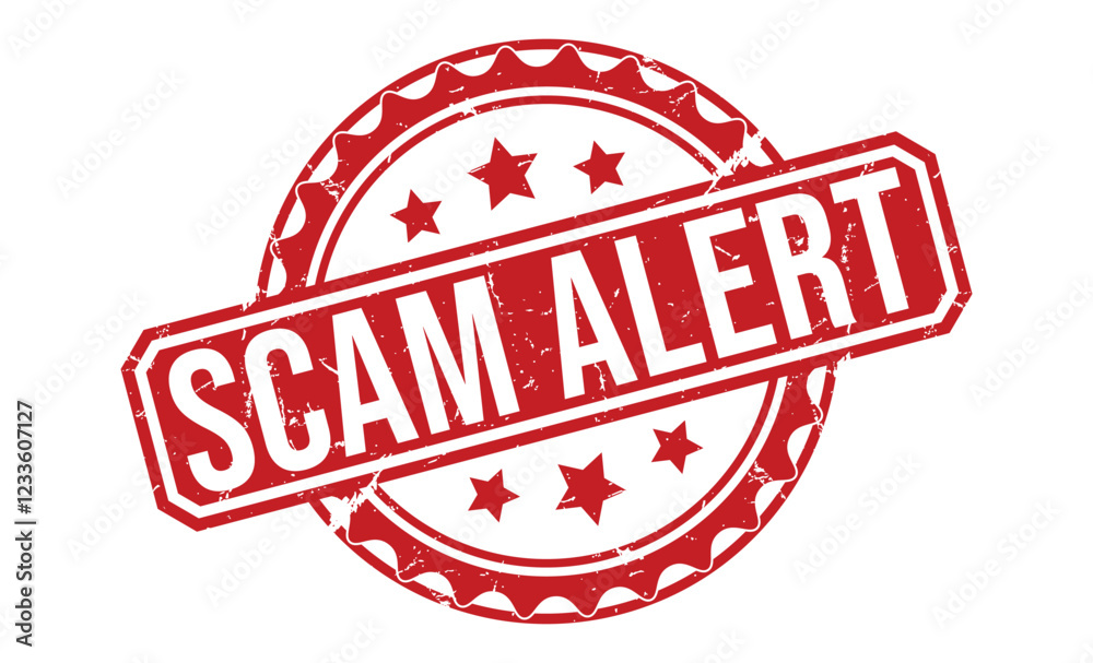 SCAM ALERT red rubber stamp vector design. Stock Vector | Adobe Stock