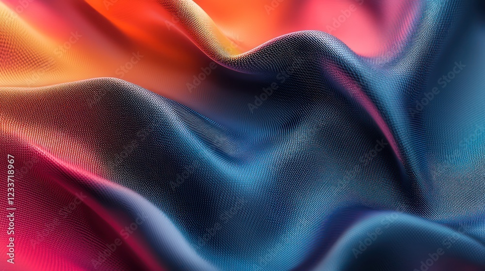 Suspended dynamically, a triangular patch mockup with neon accents and ...