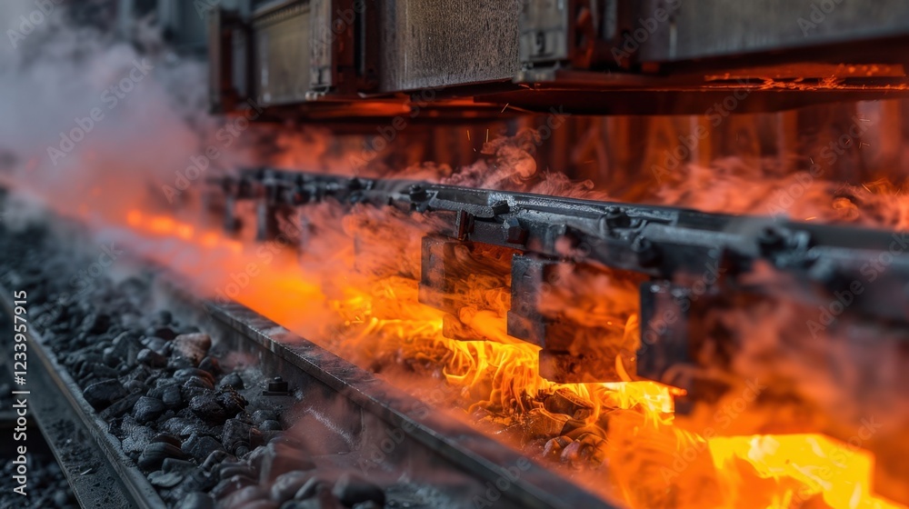 Industrial Power: Fire heats boilers to produce steam, which is ...