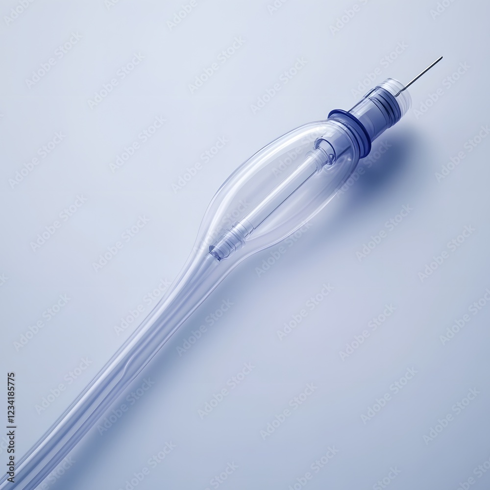 Sleek hemodialysis catheter isolated on a minimalist background ...