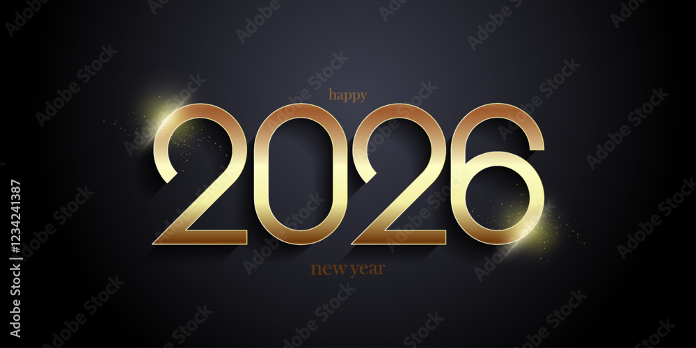 Happy new year 2026 design concept, Happy NewYear Greeting Card Number ...