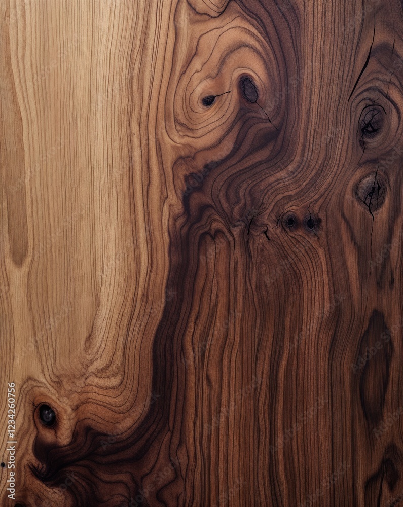 Pale oak gradually blending into rich dark walnut wood grain gradient ...