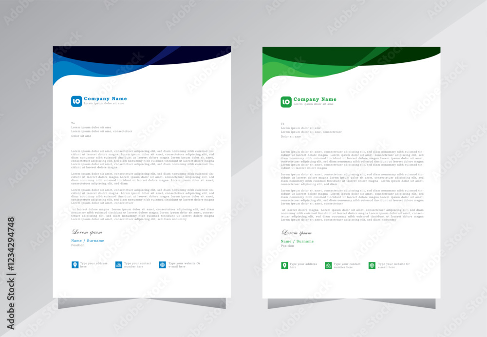 letter head templates for your project design, letterhead design, a4 ...