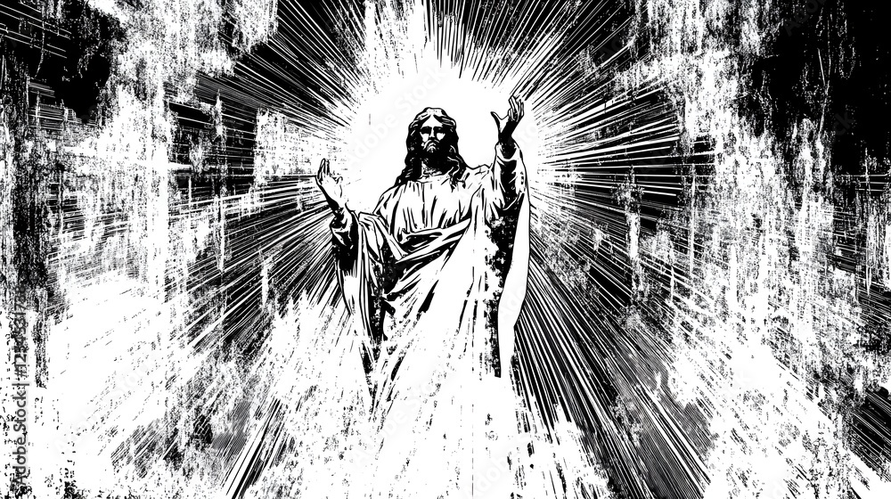 A powerful and inspiring image depicting the divine light and glory of ...