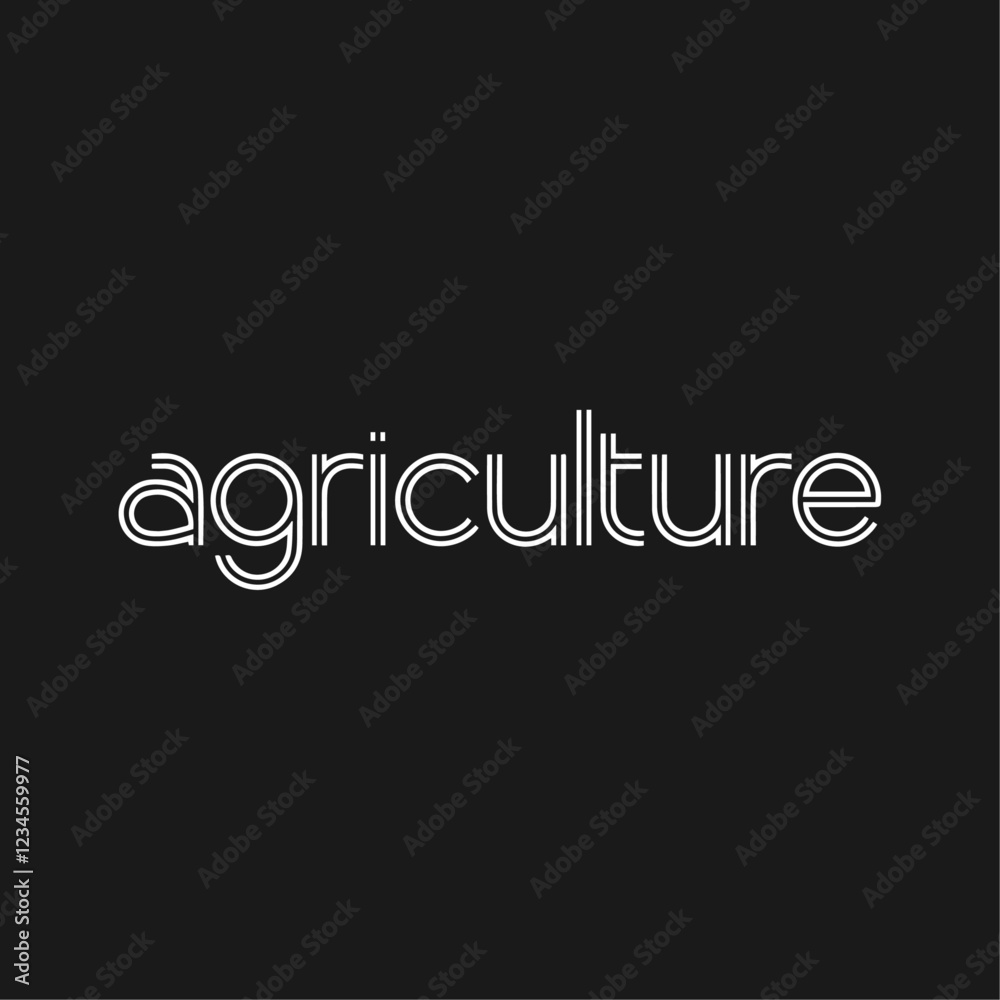 Agriculture Text Written Typography Template Background Vector ...