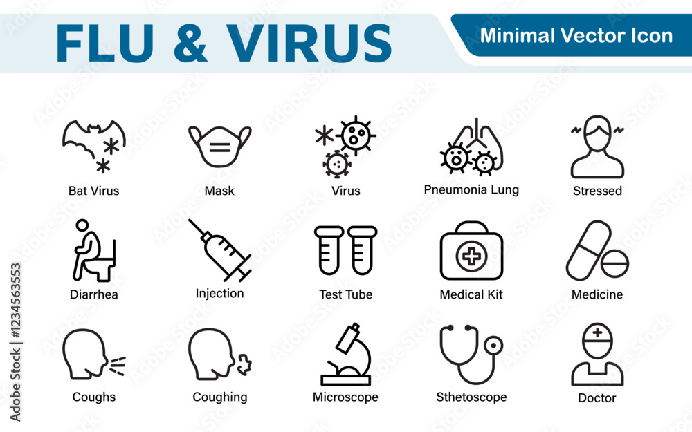 Flu & Virus Icon Set. An essential collection of icons designed to ...