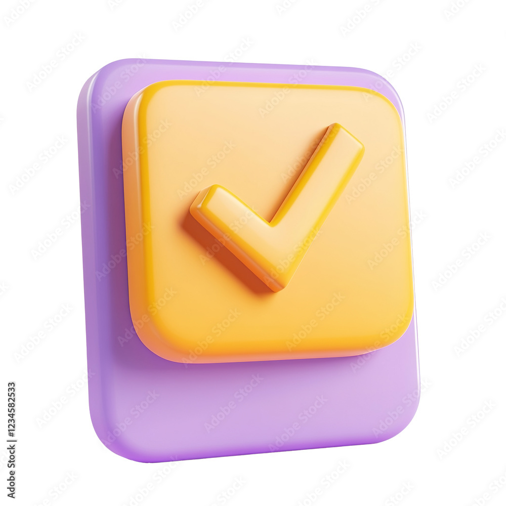 Check Mark Icon Right Correct Approval Validation Tick, 3D design ...