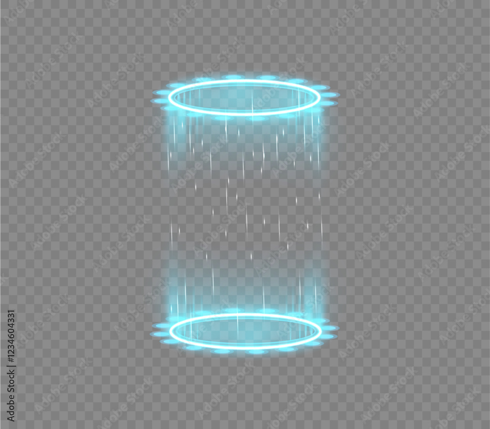 Magic Fantasy Portal, Futuristic Teleport, Glowing Light Effect, Blue ...