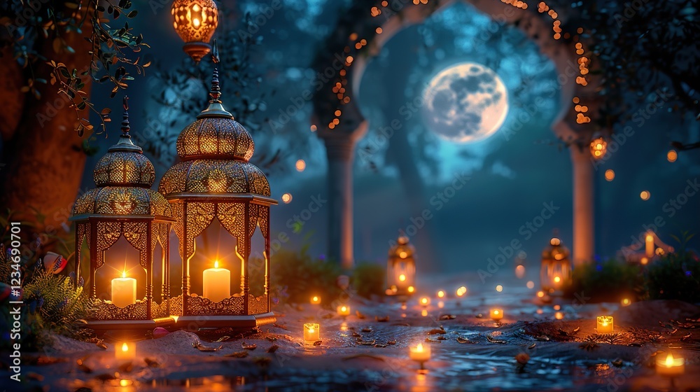 Ramadan Kareem background banner. Islamic Greeting Cards for Muslim ...