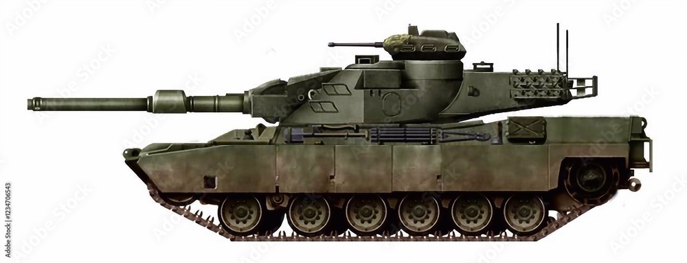 MBT concept based on a shortened M1 Abrams tank chassis, with a turret ...