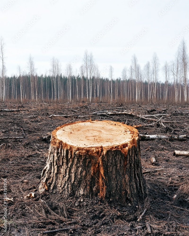 Logging activity impacting forest ecosystem forested area photograph ...
