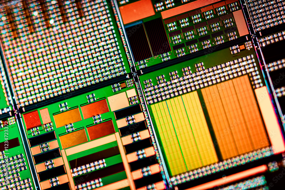 Silicon semiconductor wafer close-up. In electronics, a wafer also ...