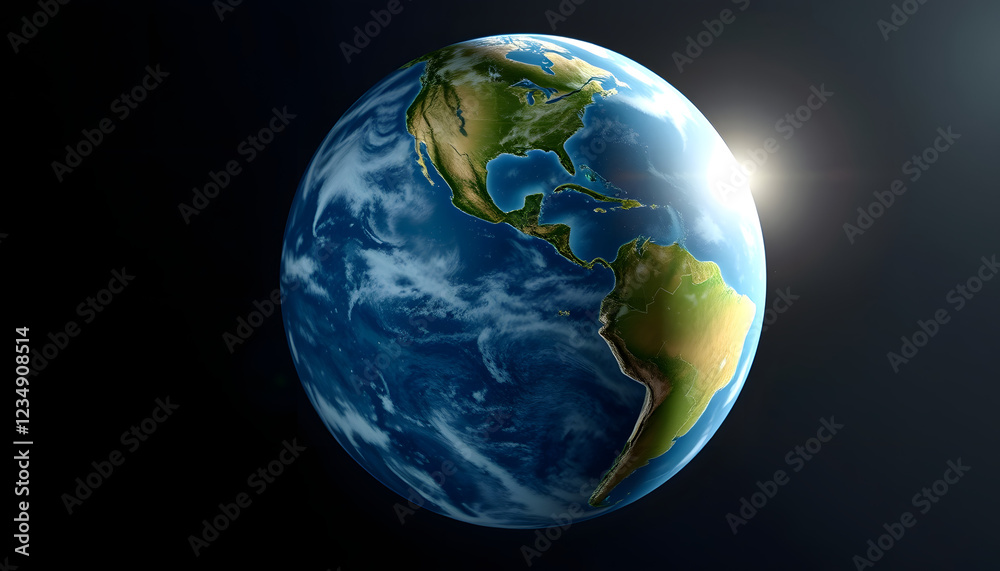 Abstraction of realistic world globe spinning slowly animation ...