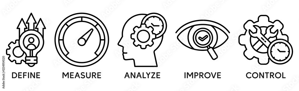 six sigma banner web icon vector illustration concept for process ...