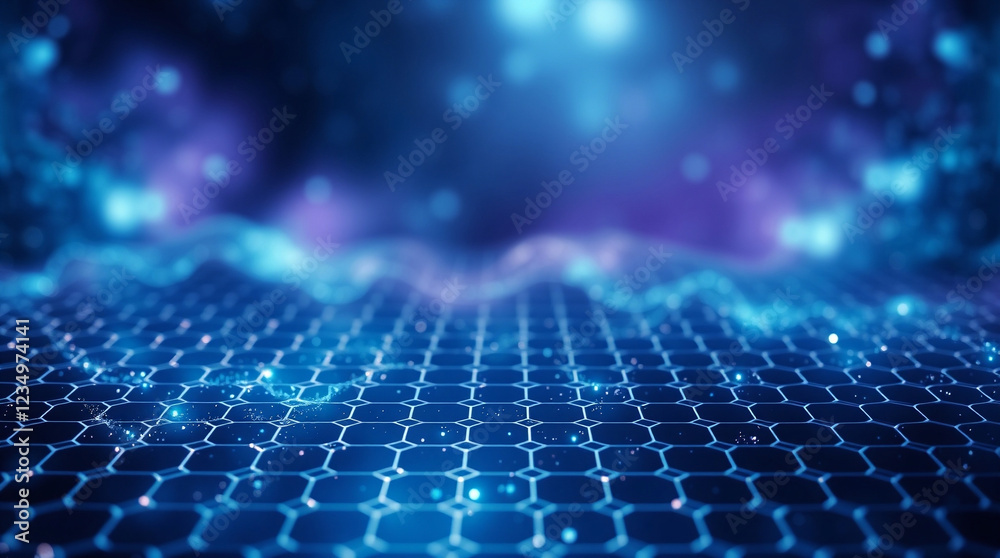 Futuristic digital artwork with iridescent bioluminescent colors ...