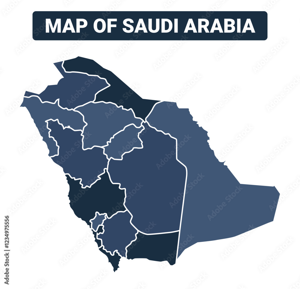 Map of Saudi Arabia political map regions vector illustration 素材庫向量圖 ...