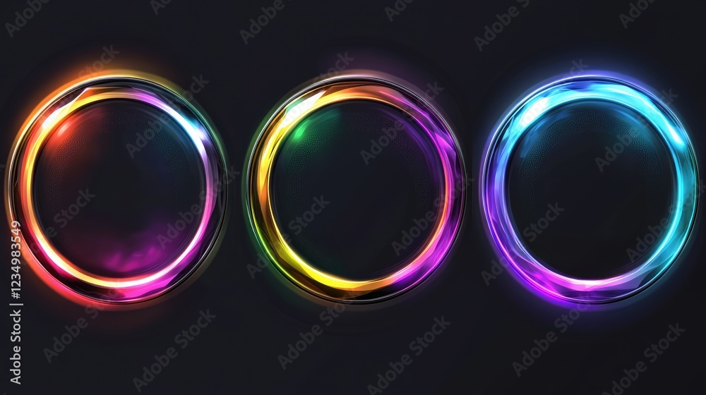 Rank circle frames, Ui game borders evolution frames for rpg game ...