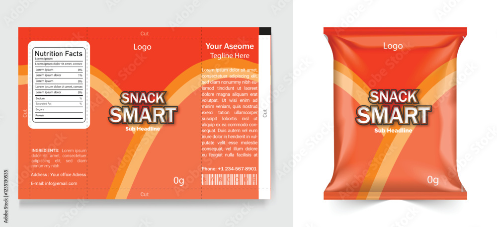 Chips package design, foil bags with the original file in 3d ...