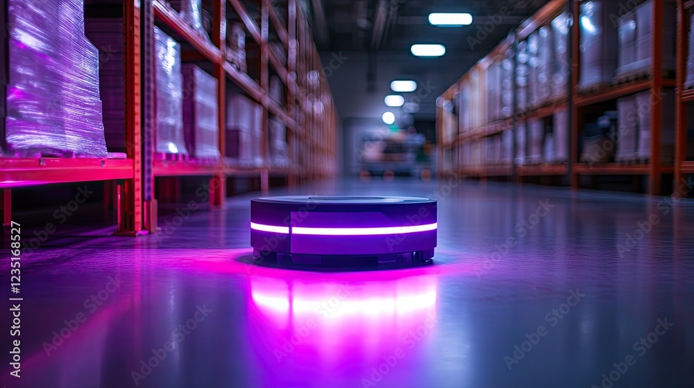 Autonomous mobile robot scanning the warehouse floor with laser ...