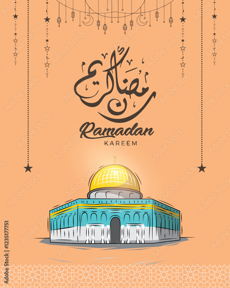 The holy month of fasting – Ramadan typography – Al-Aqsa Mosque ...