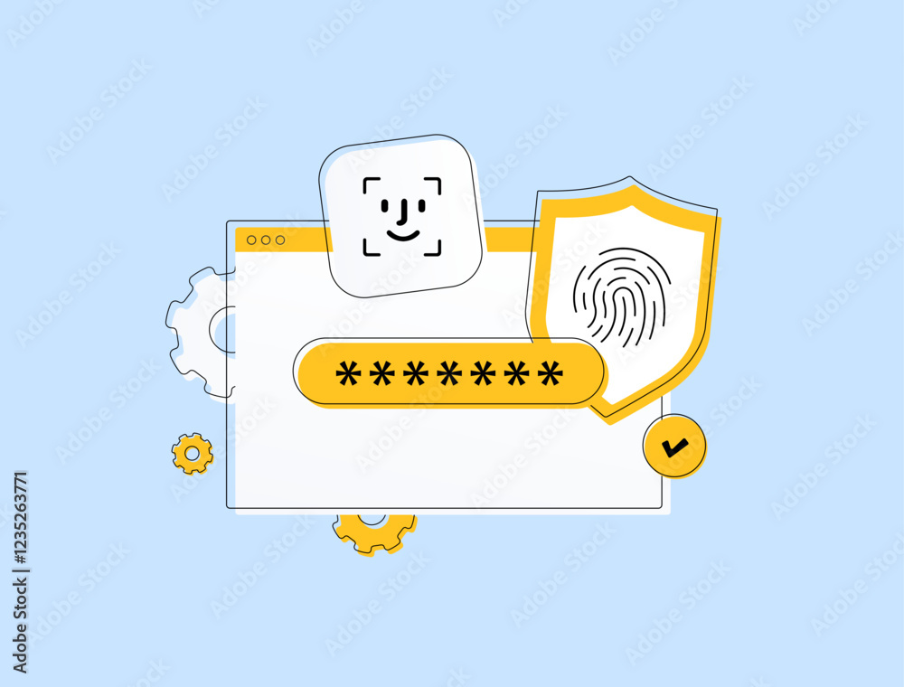 Biometric authentication methods. Facial recognition and fingerprint ... Biometric authentication methods. Facial recognition and fingerprint ...