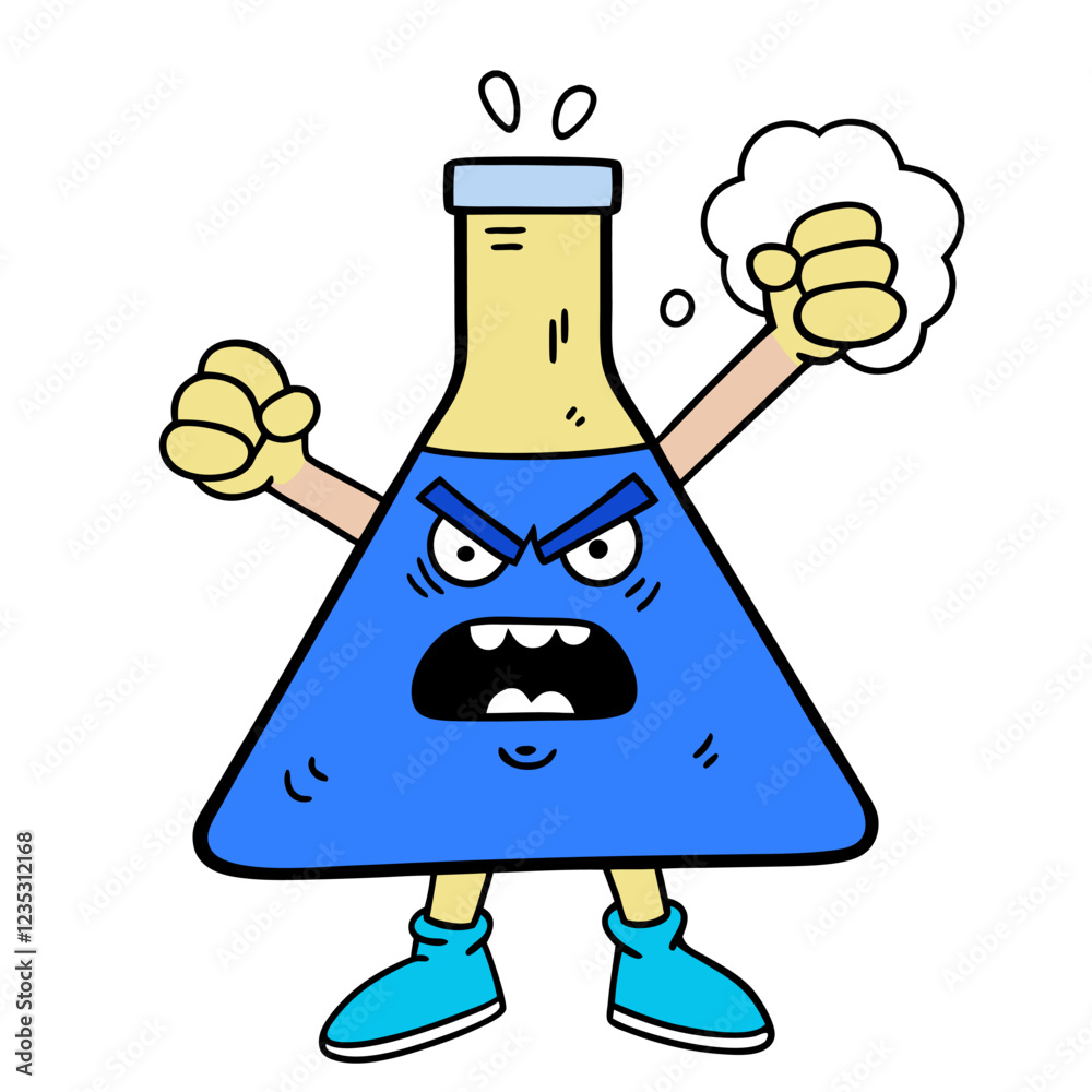 Vektor Erlenmeyer Flask Laboratory Research Vector | Clipart, Cartoon ...