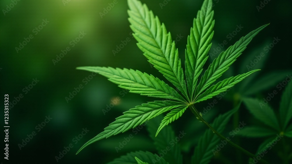 DNA in binary code fuels marijuana leaf growth. The binary code flows ...