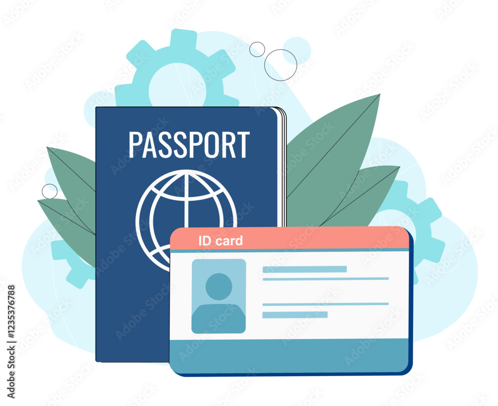 Passport and ID card. Personal documents for identity verification ...