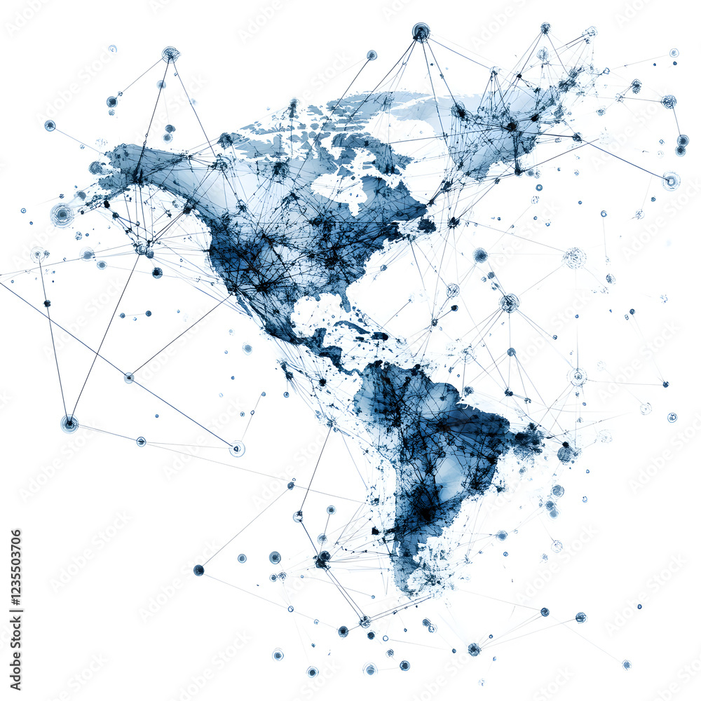 Ilustración de Stock Imagen cuadrada de un mapa del continente ...