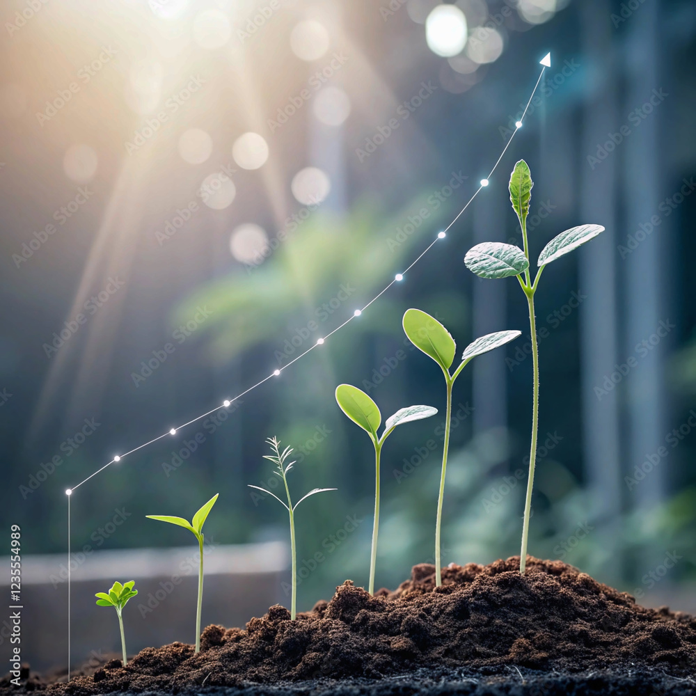 Illustration of plant growth stages from seed to mature plant ...