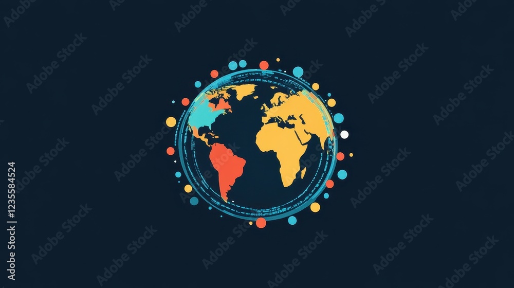 logistics network flat design front view global trade animation Split ...
