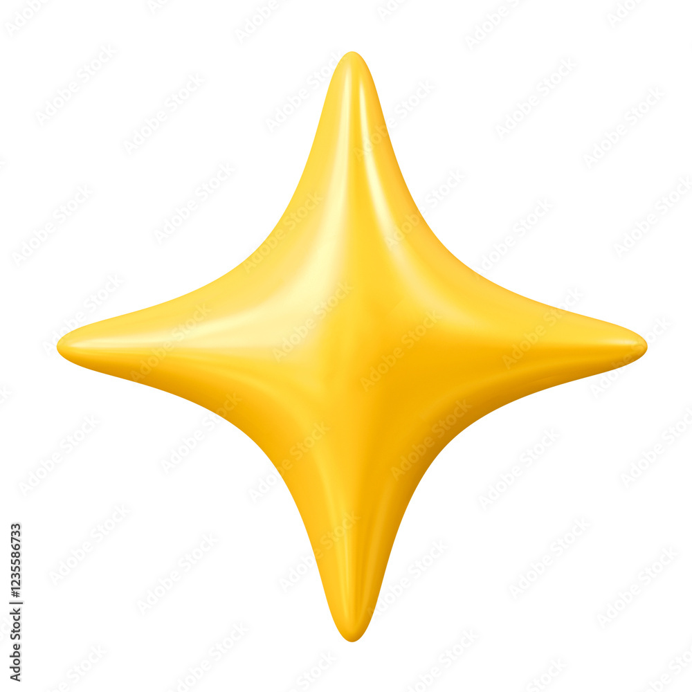 PNG 3D yellow bling icon sticker, transparent background Stock ...