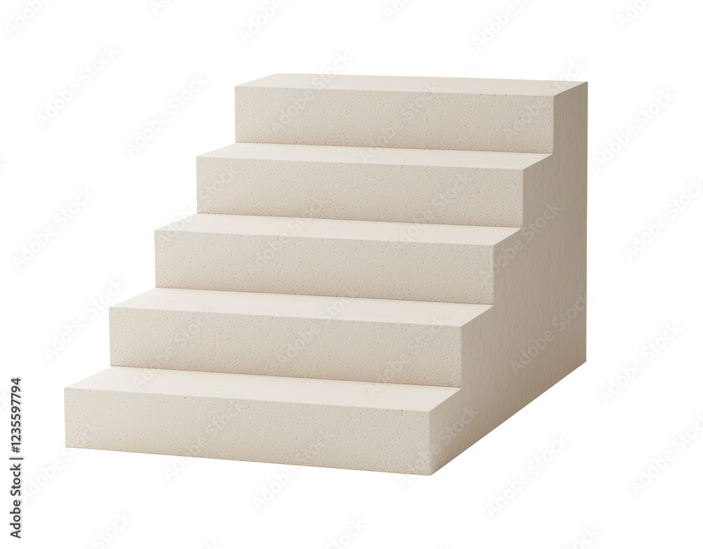3D minimalistic beige step structure with clean and simple design ...