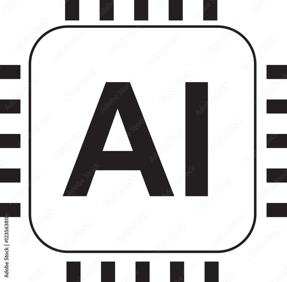 Generate AI icon. Artificial intelligence and Machine learning ...