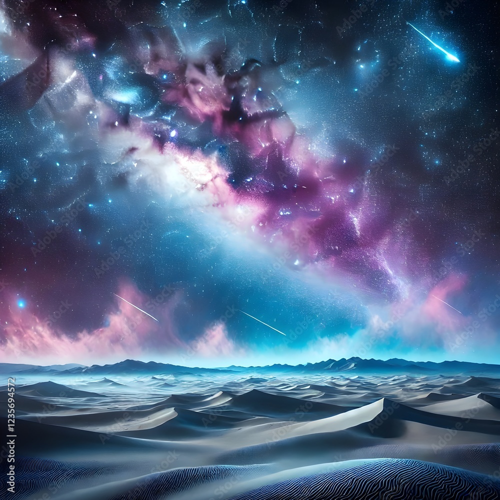 Stock-Illustration „Un impresionante cielo nocturno en 4K donde ...