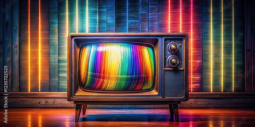 Long exposure on a CRT TV, pixelated signal, distorted, glitch art ...