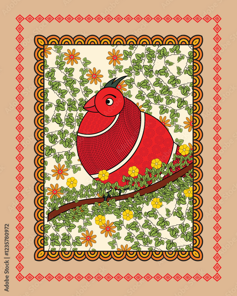 Madhubani Bird Painting: A Celebration of Freedom and Beauty. Madhubani ...