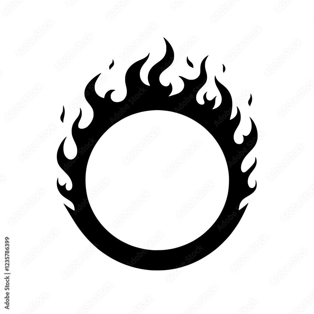 Fiery Circle: A powerful symbol of passion, energy, and intensity. A ...