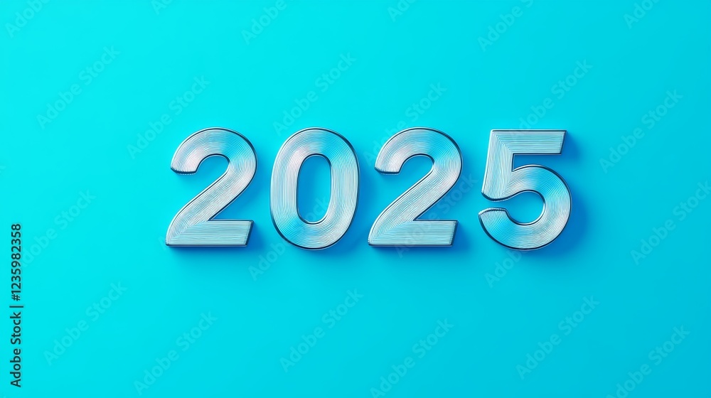 Clear Numbers Representing The Year 2025 - This image showcases the ...