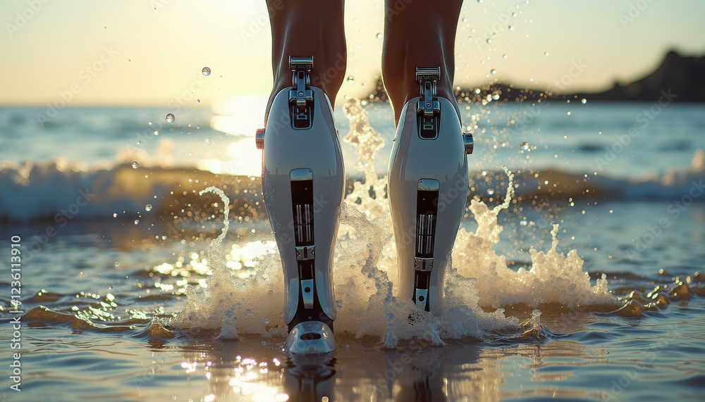 Overcoming limitations: a woman with bionic prosthetic legs running ...