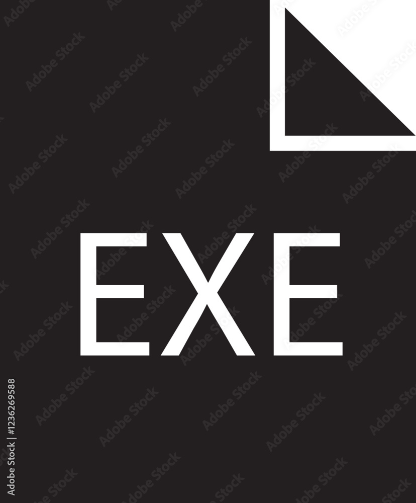 File icon. Format of document on computer flat symbol. EXE file sign ...