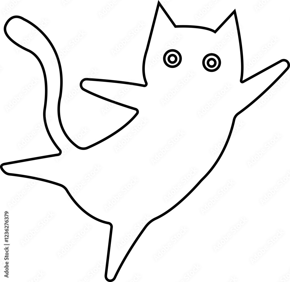 Funny cat icon.Collection of silhouette of funny cats in different ...