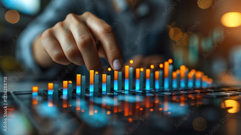 Progress and transition from 2024 to 2025 concept. A person pointing to ...