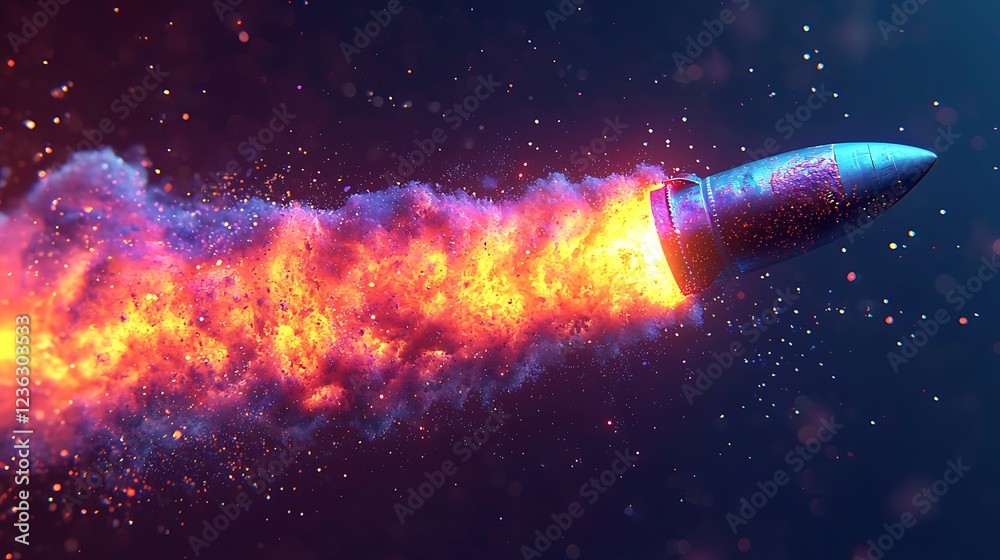 Fiery bullet, fast motion, dark background, energy, concept art, for ...