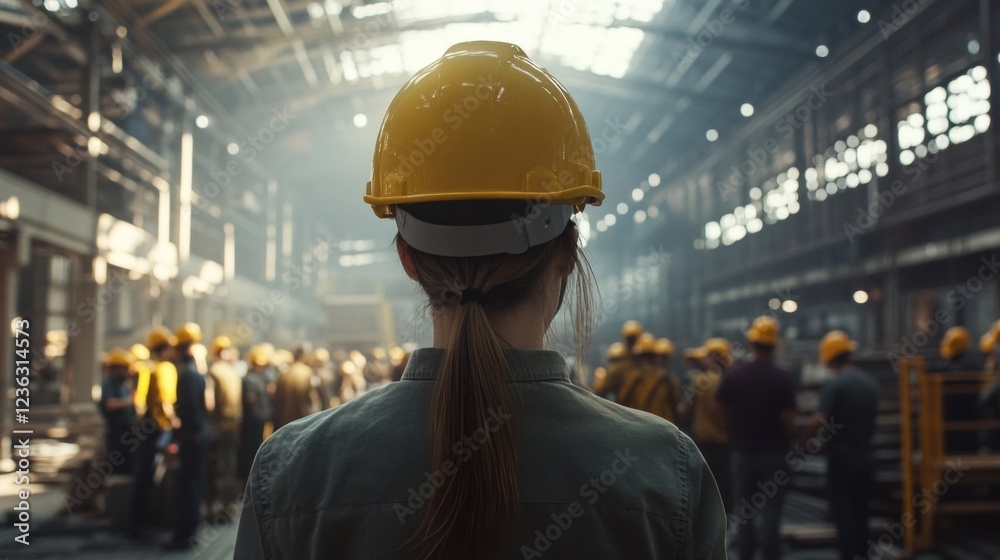 Construction safety protocols in a large industrial facility worker ...