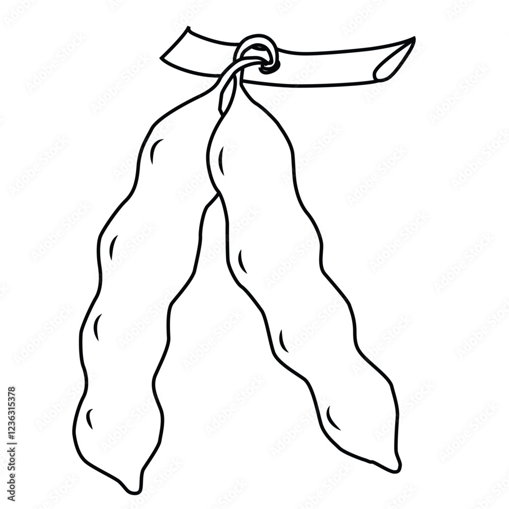 Cute cartoon hand drawn vector tamarind outline. Stock Vector | Adobe Stock