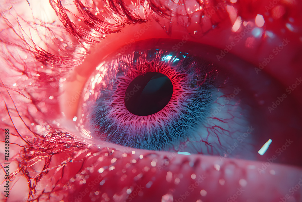 Stock-Foto „Human eye with cyber retinal recognition for neuro link ...