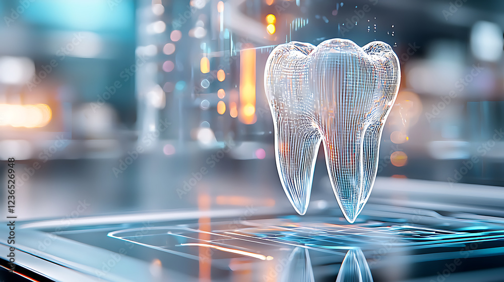 Innovative dental technology virtual lab 3d tooth model futuristic ...