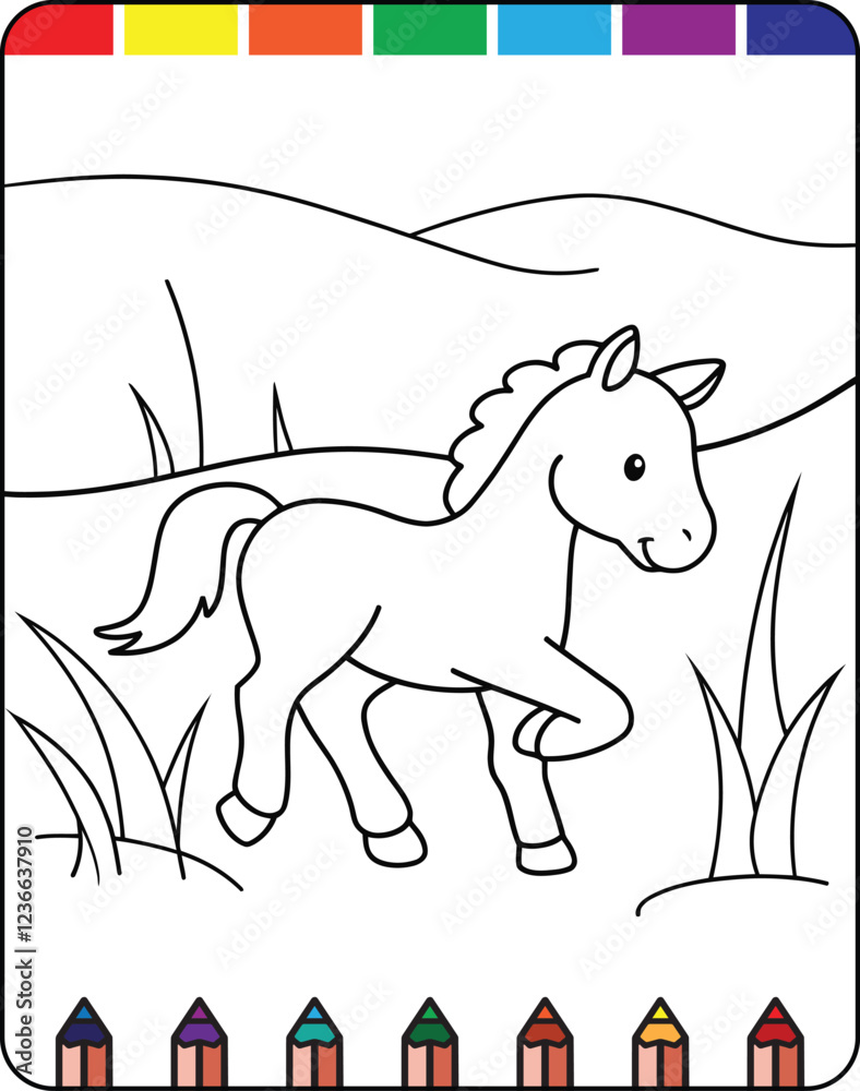 Adorable Farm Animals Coloring Pages for Kids, Happy Farmyard Printable ...
