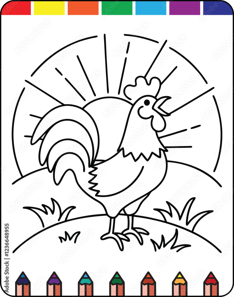 Adorable Farm Animals Coloring Pages for Kids, Happy Farmyard Printable ...